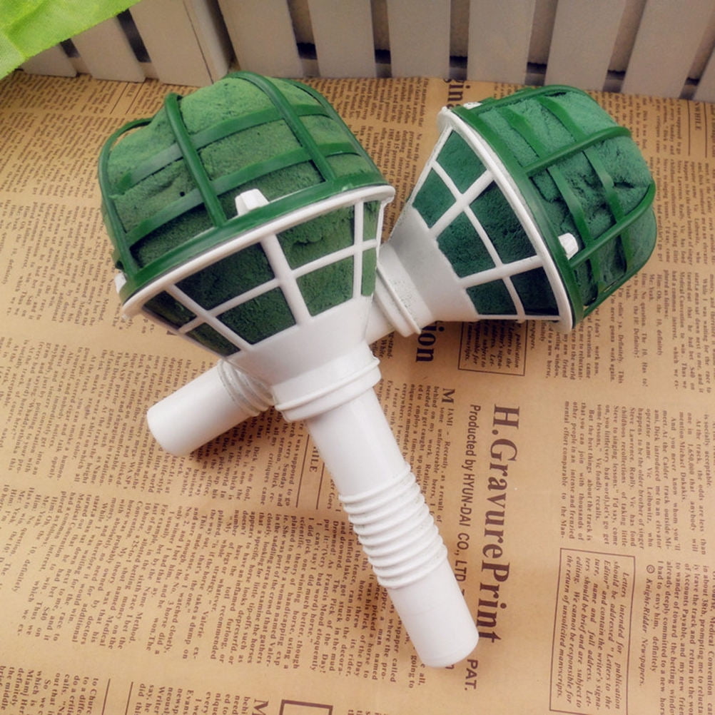 GOOHOCHY Floral Handle Bouquet Base for Wedding Decorations with Green ...