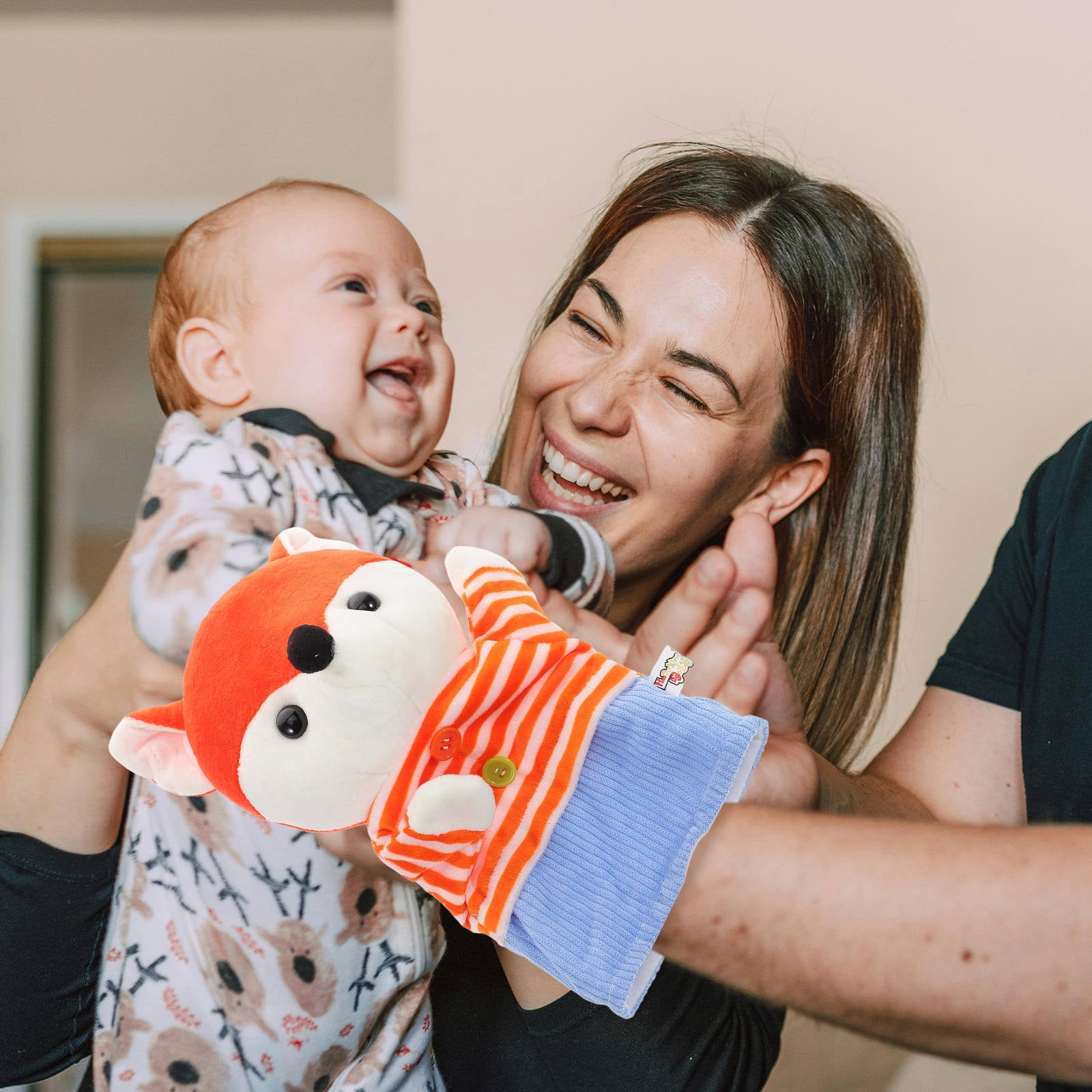 GOOHOCHY Fox Hand Puppet Toy Animal Fox Plush Hand Puppets for Kids ...