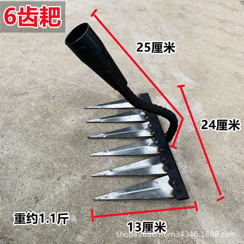 GOOHOCHY Garden Rake For Efficient Soil Loosening Sturdy Carbon Steel ...