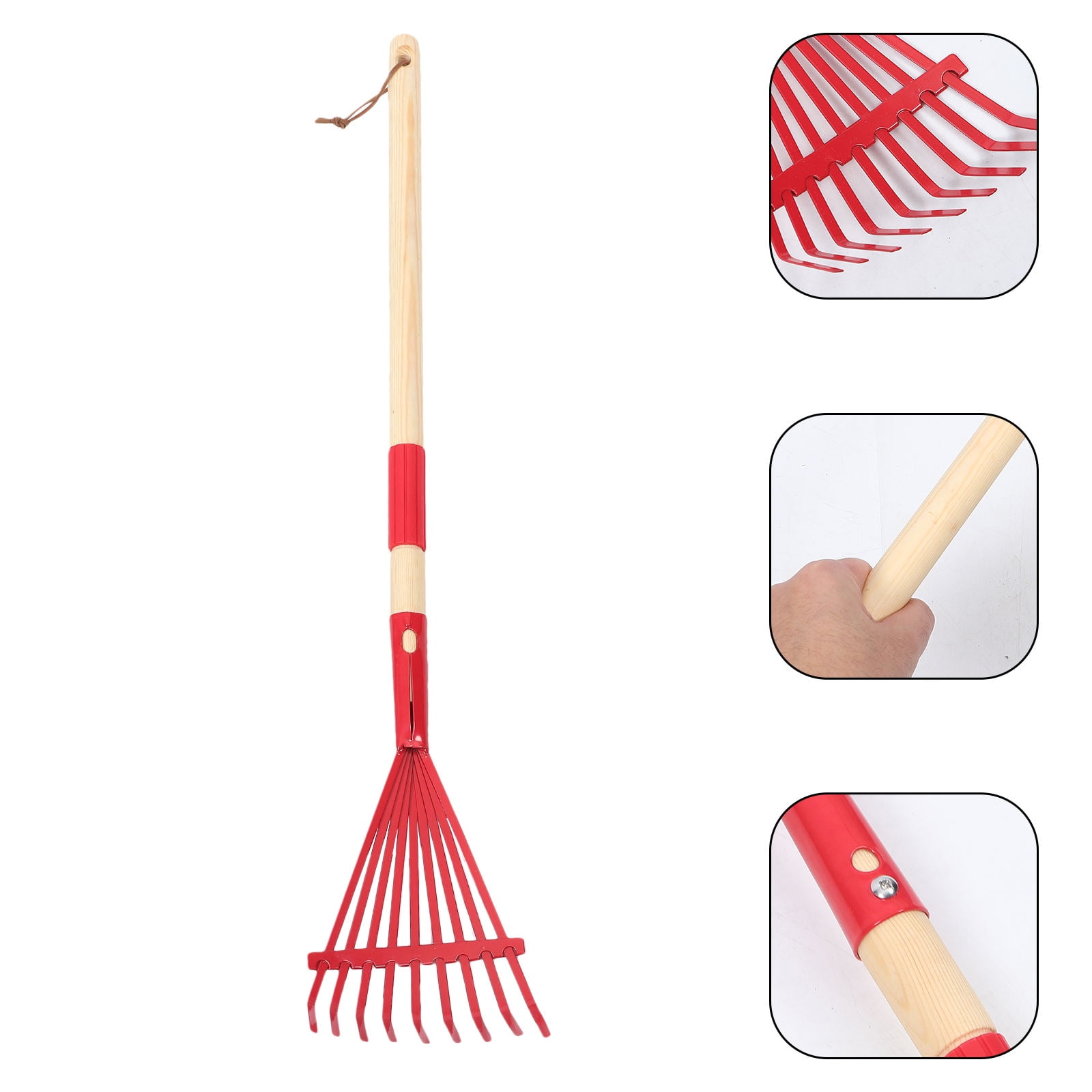 GOOHOCHY Detachable Small Garden Rake for Gardening, Leaf Rake and ...