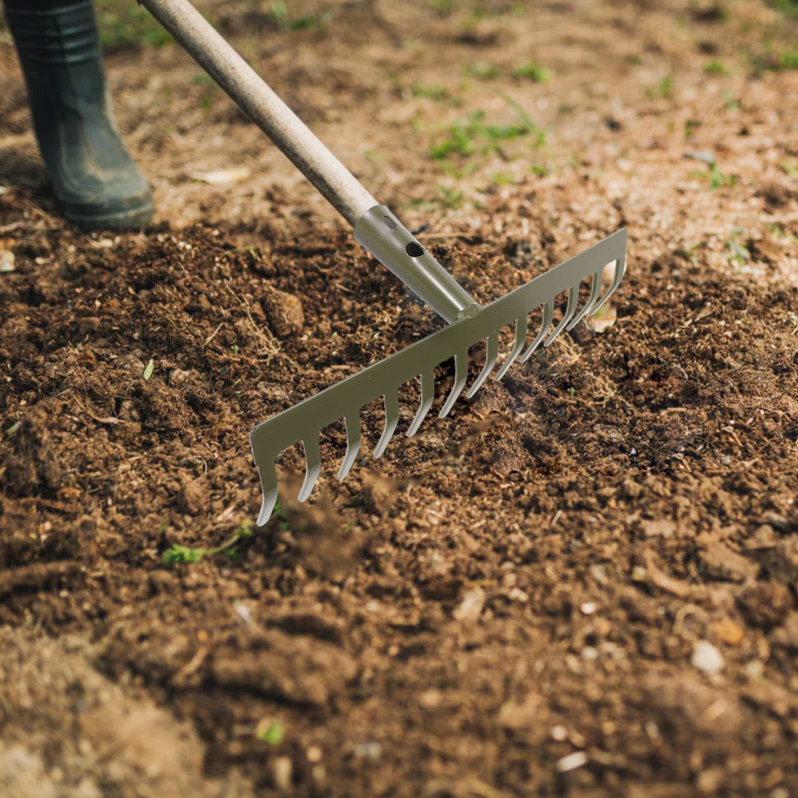 GOOHOCHY Garden Rake Rake Head Heavy Duty Rake Replacement Metal Steel ...