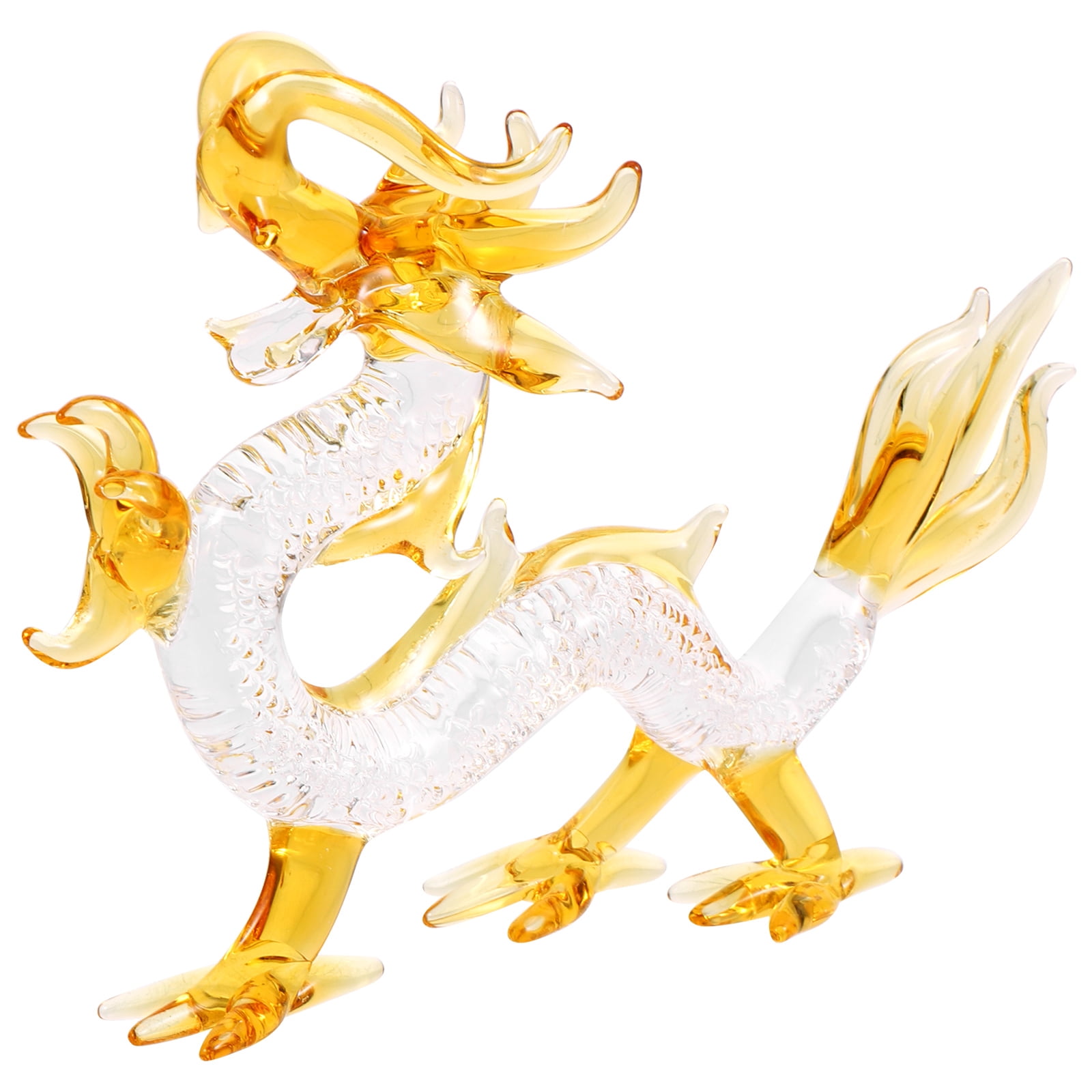 GOOHOCHY Glass Dragon Statue Desktop Dragon Figurine Chinese New Year ...