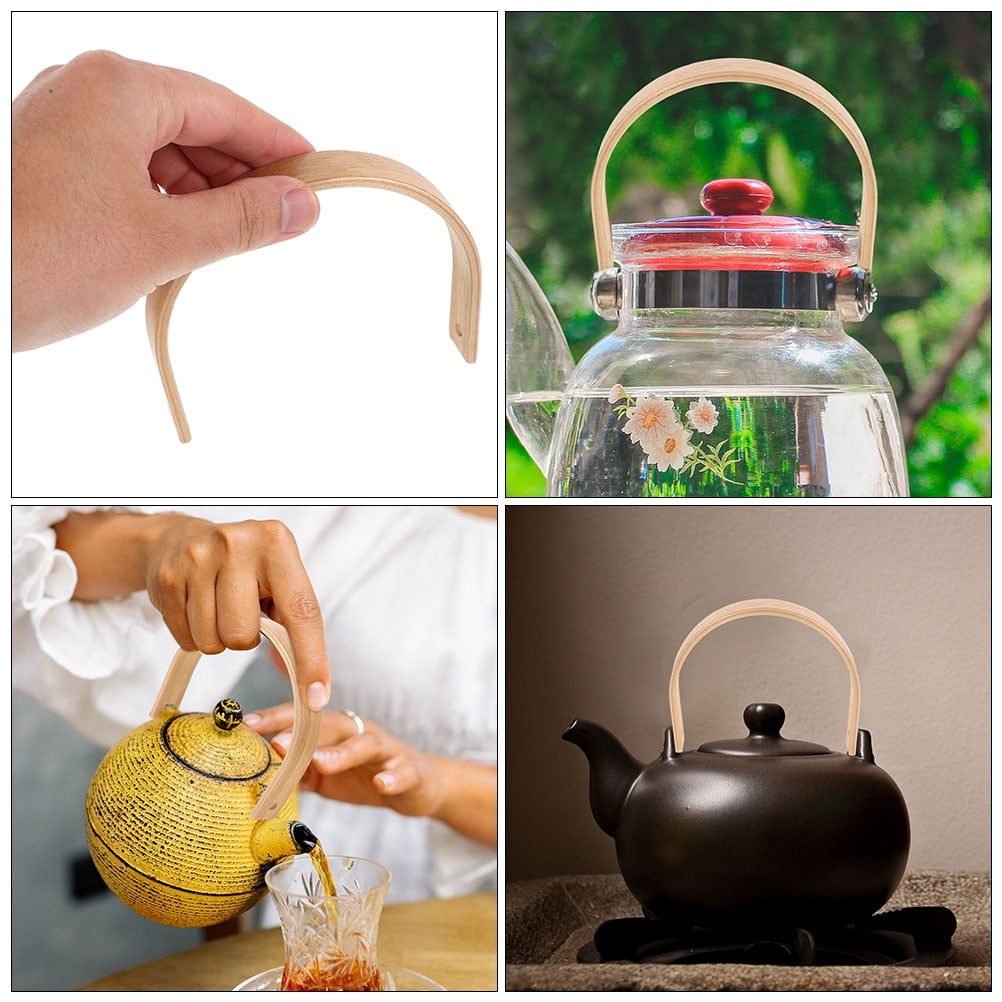 GOOHOCHY Glass Tea Kettle Replacement Bamboo Grip Nonslip Bamboo Handle ...