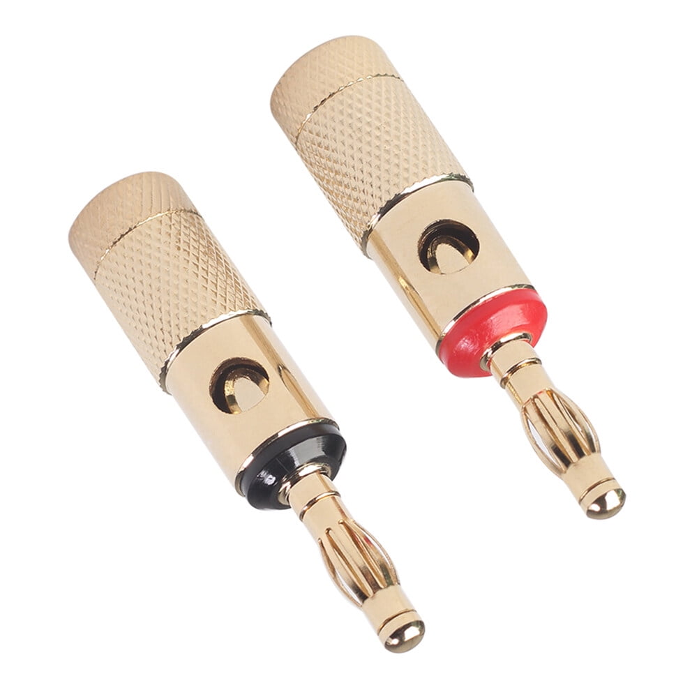 GOOHOCHY Gold Plated Banana Plugs Speaker Audio Connectors - Walmart.com