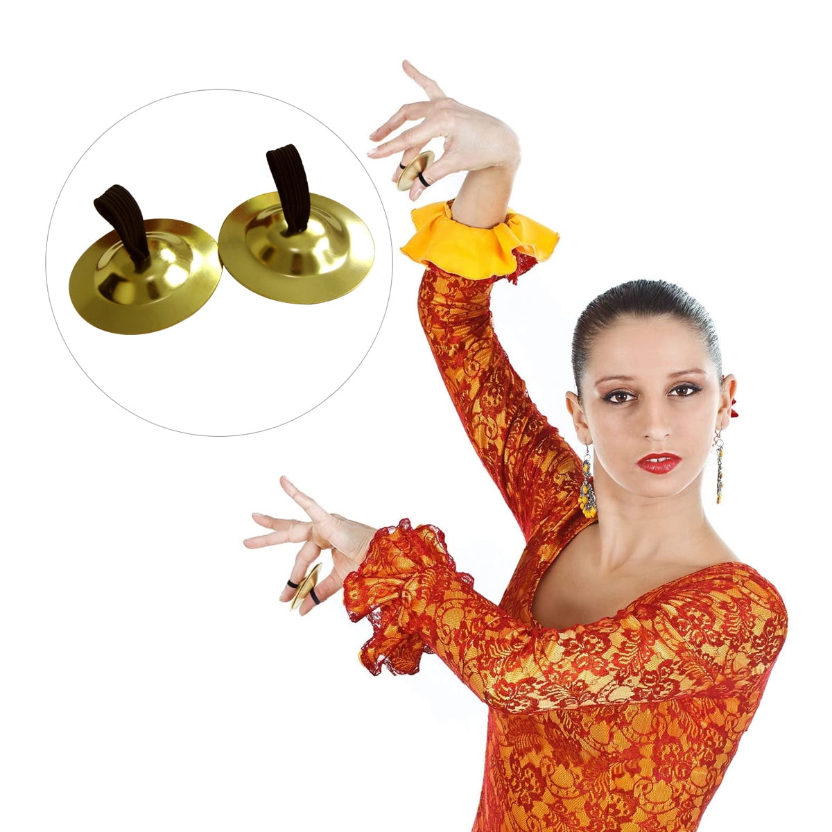 GOOHOCHY Golden Iron Finger Cymbals for Kids and Dancers Easy to Use ...