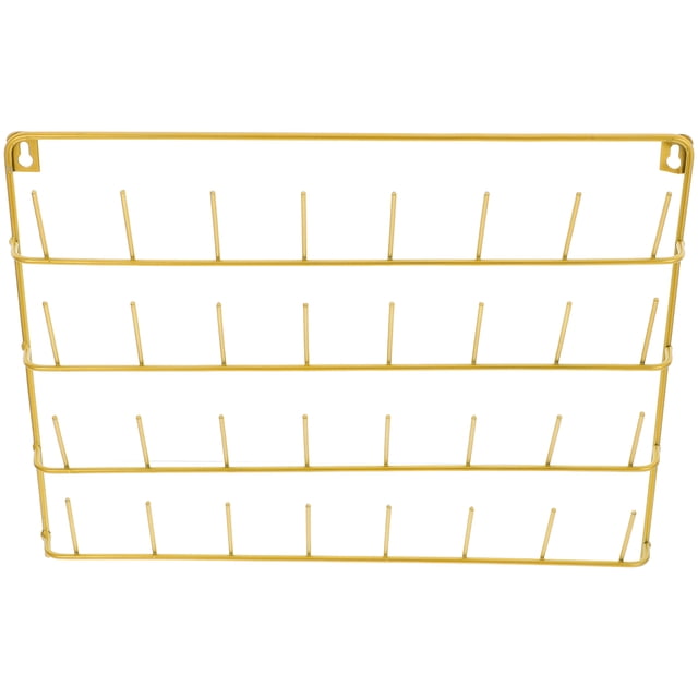 FUEENIRVA Golden Iron Thread Holder Wall Mounted 32 Spools Sturdy ...