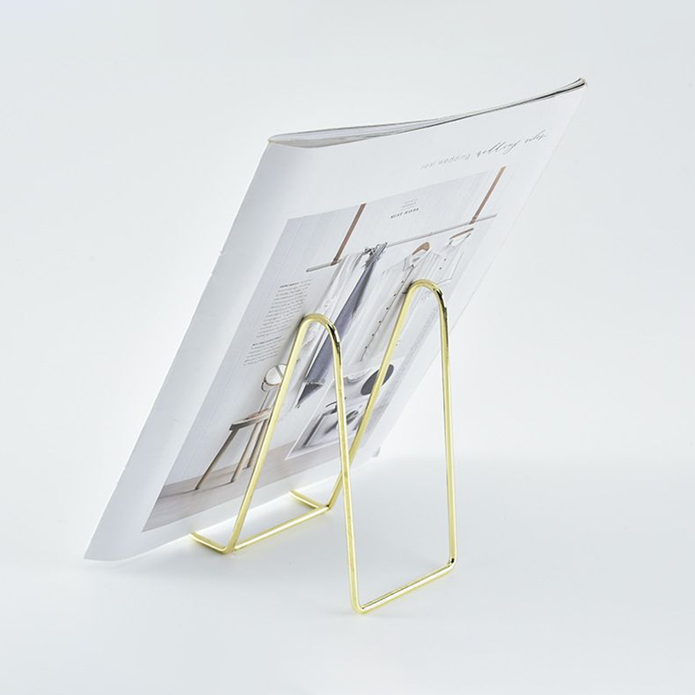 GOOHOCHY Golden Metal Plate Stand for Artwork Display at Home or Office ...