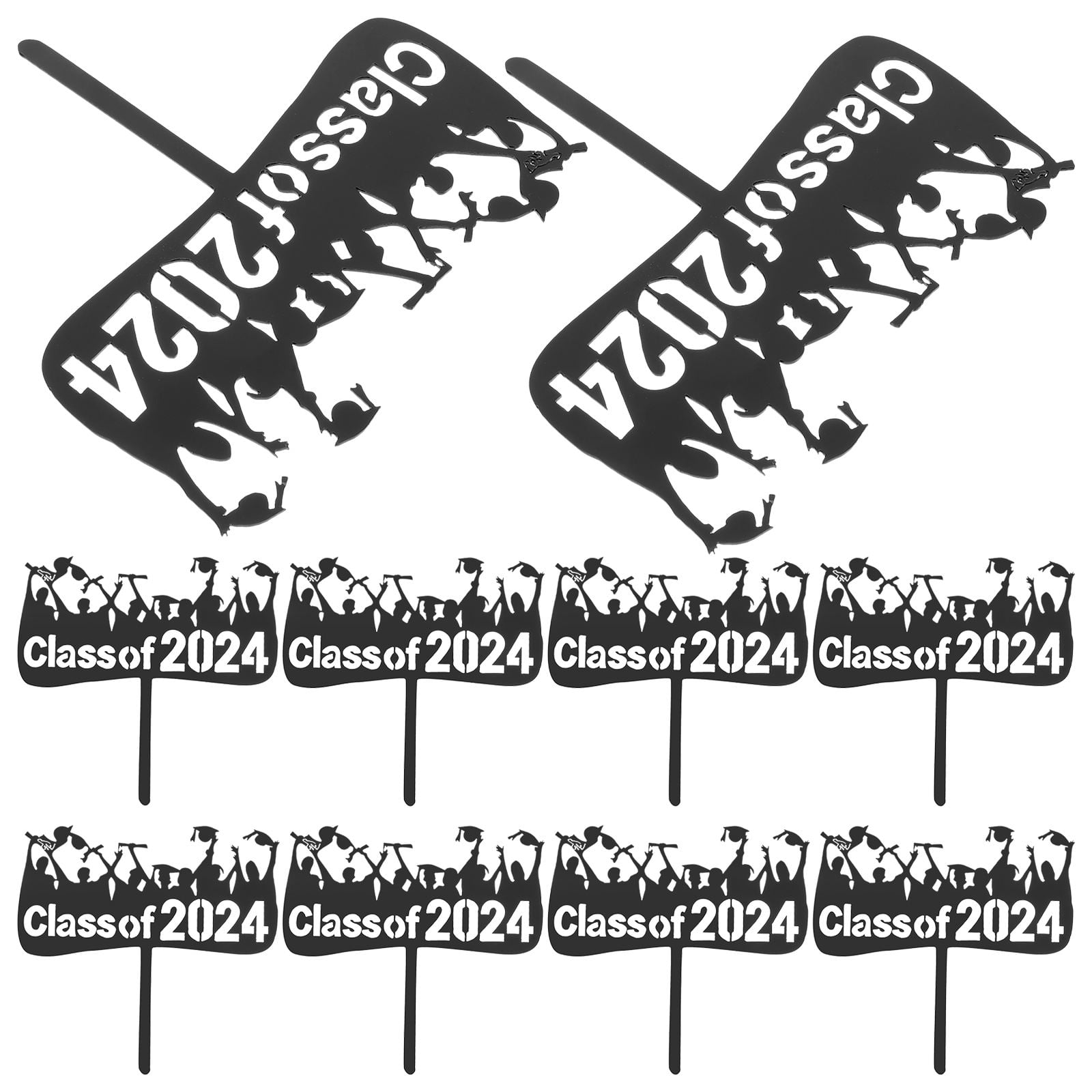 GOOHOCHY Graduation Cake Toppers Black Plastic Decorative Picks for ...