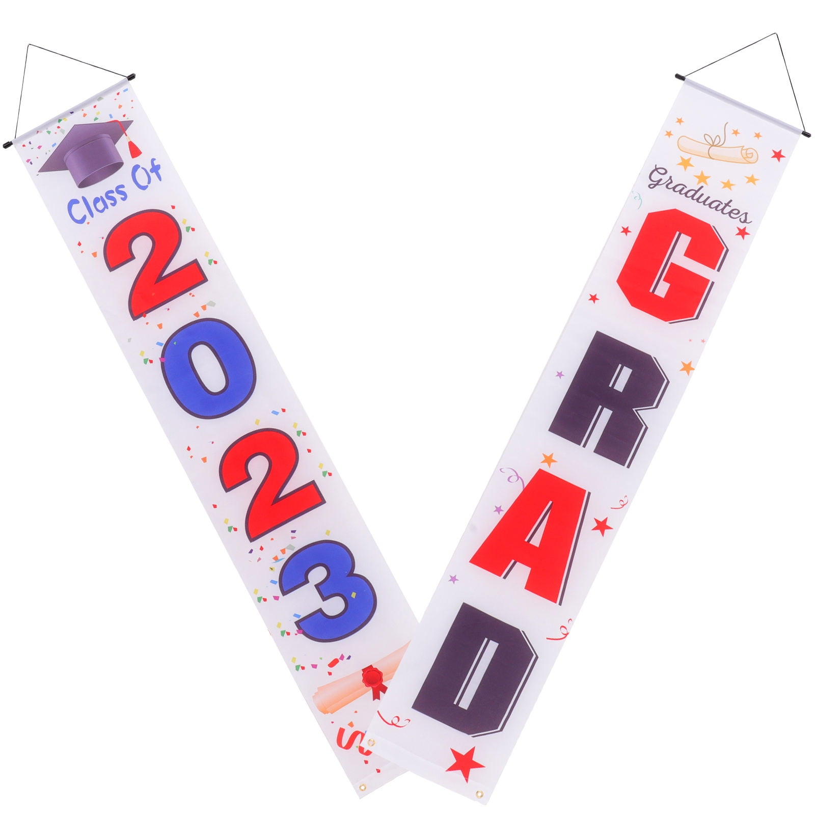 FUTUREORYY 1 Pair Porch Sign Multi Color Rectangular Graduation Themed Couplets For Families And ...