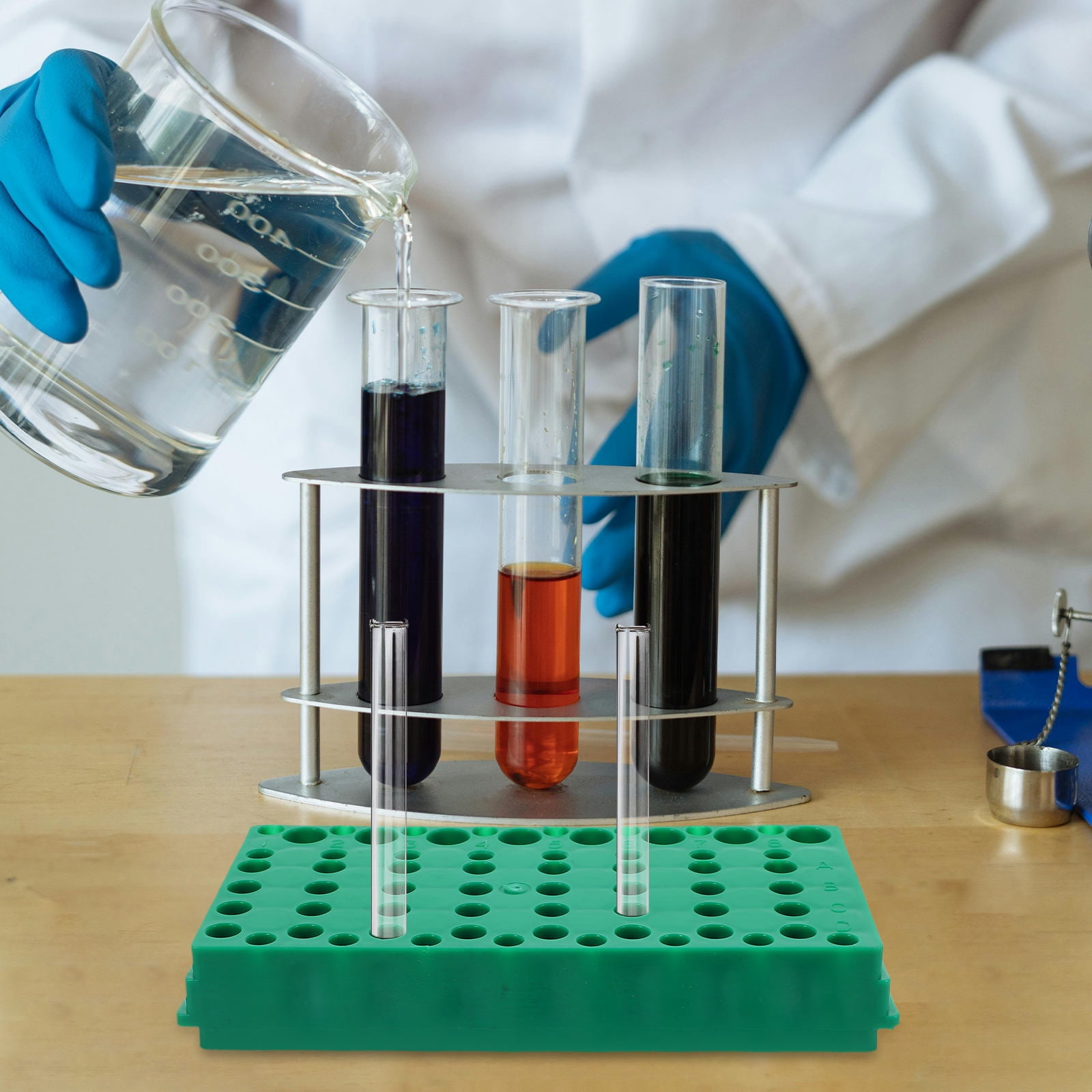 GOOHOCHY Green Plastic Test Tube Rack Organizer for Storage Easy to Use ...