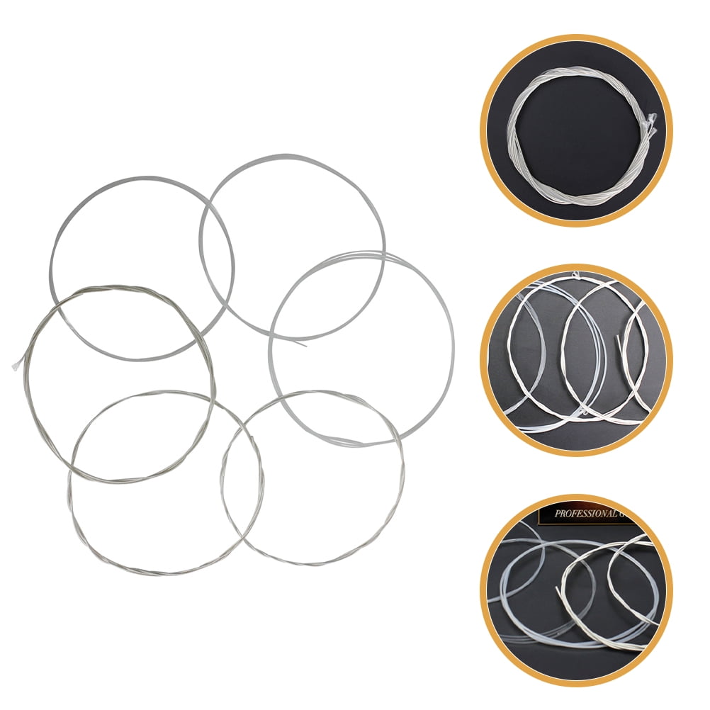 GOOHOCHY Folk Guitar Strings Nylon Cord 6 Strings Silver - Walmart.com