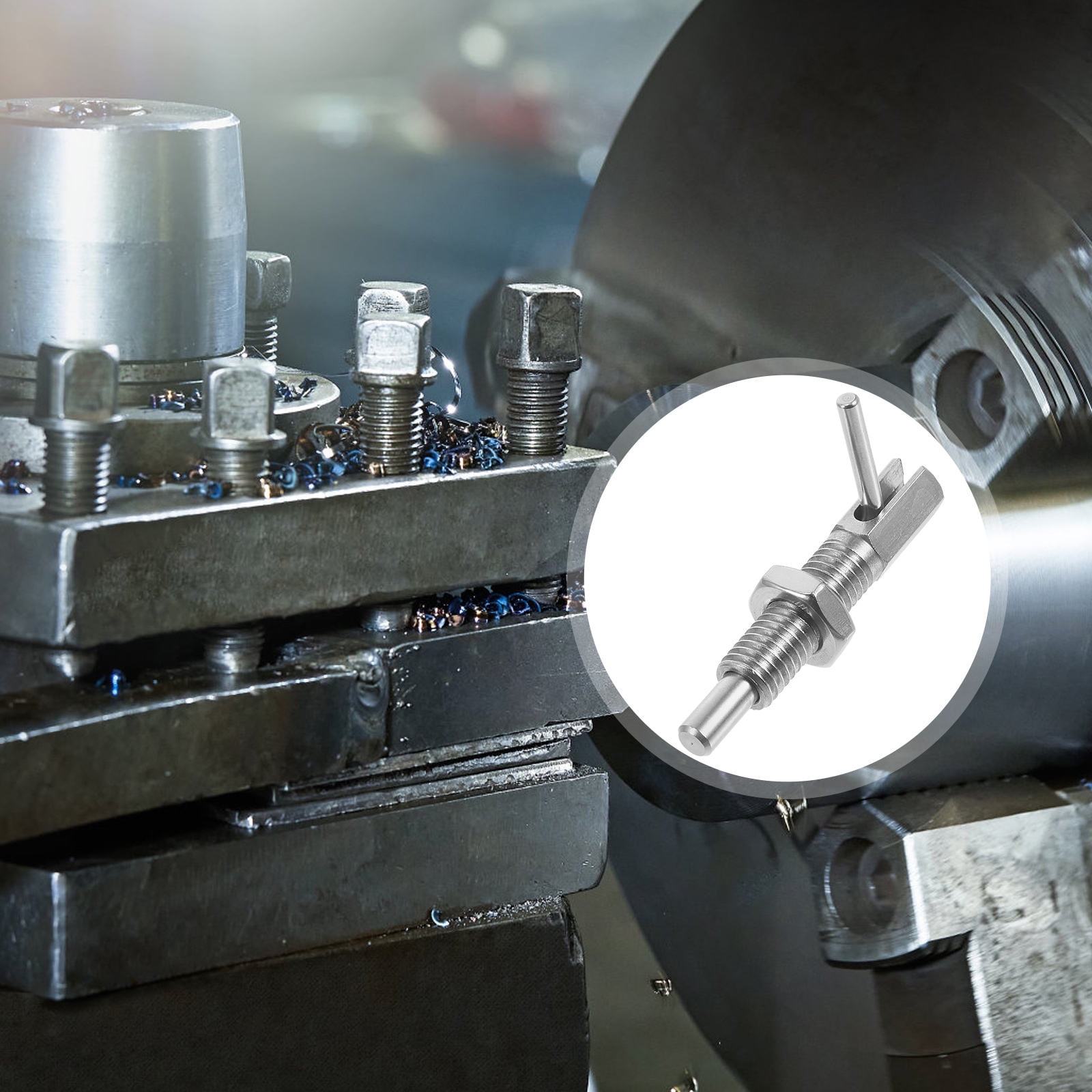 GOOHOCHY Hand Spring Plunger with L-Handle Secure Stainless Steel Lock ...