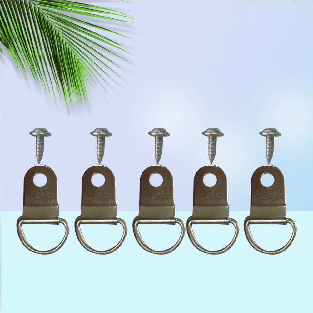GOOHOCHY Hanging Hooks 80Set Silver D Ring Shape For Photo Frame And ...
