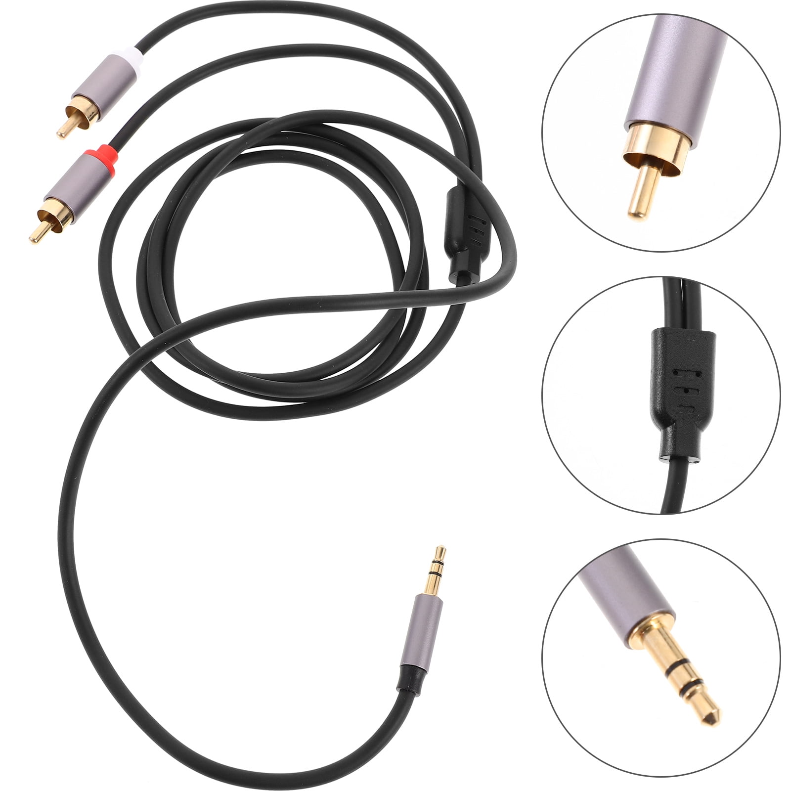 GOOHOCHY Headphone Wire 3.5mm To Double Auxiliary Cord 1.5-meter Stereo ...