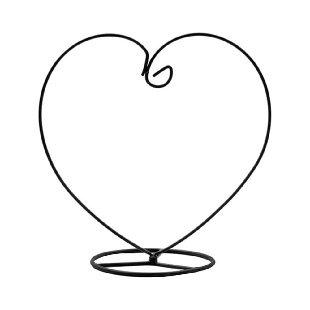 GOOHOCHY Heart Shaped Display Stand Planter Terrarium Display Black ...