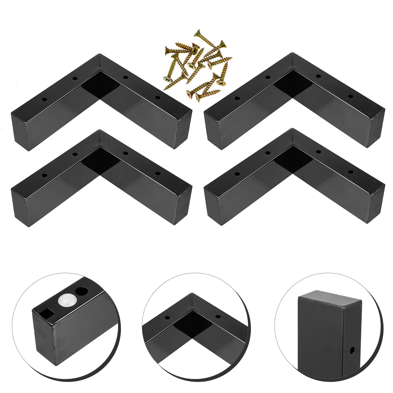 GOOHOCHY Heavy Duty Iron Furniture Risers for Home Black Color Provides ...