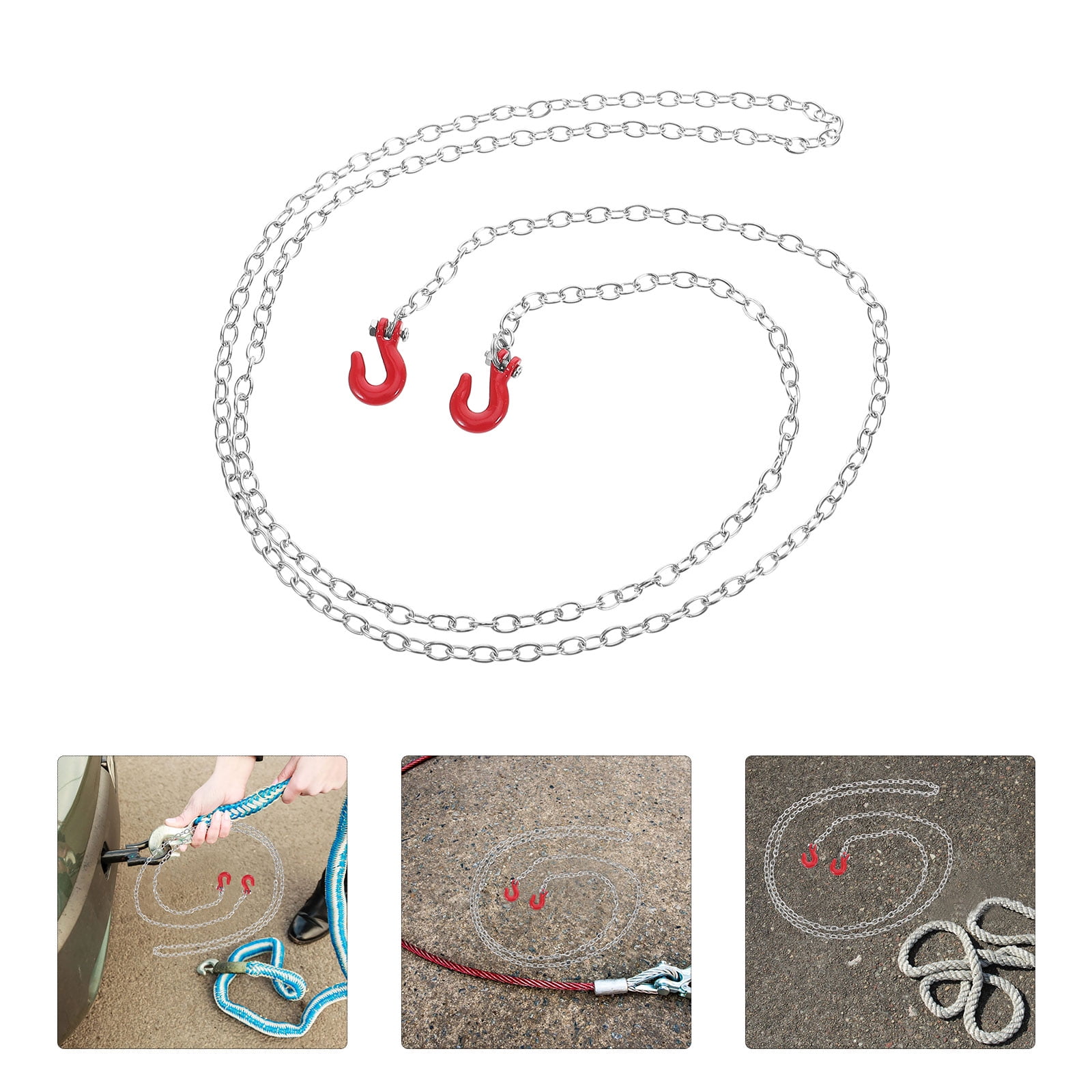 GOOHOCHY Heavy Duty alloy Tow Hook with Trailer Chain and Tow Strap ...