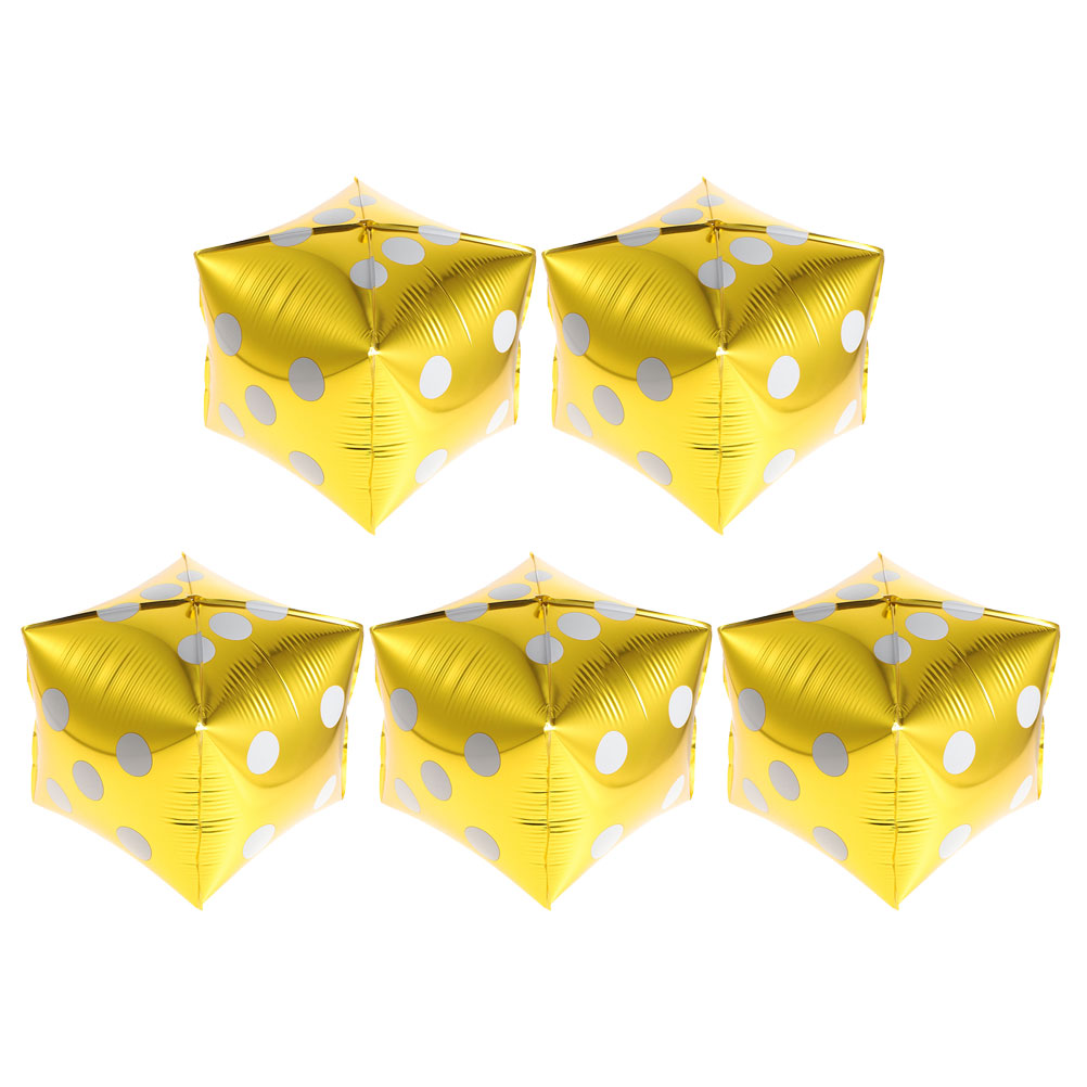 GOOHOCHY Hemoton 5pcs Party Dice Balloon Festival Aluminum Foil Cube ...