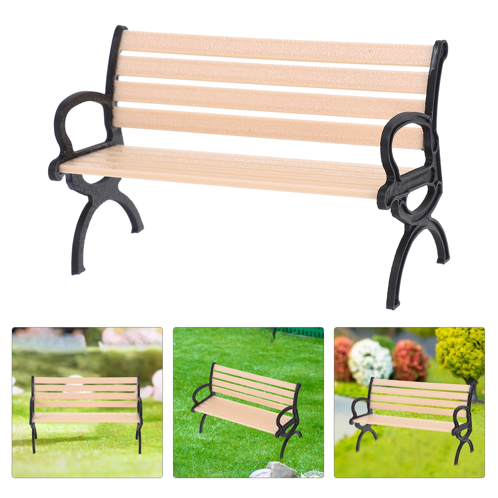GOOHOCHY Hemoton Micro Bench Model Sand Table Park Bench Prop Miniature ...
