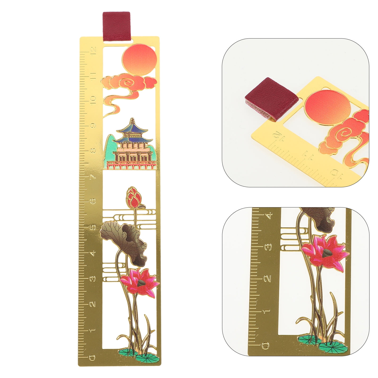 GOOHOCHY Hollow Drawing Bookmark Ruler Stencil Metal Drawing Bookmark ...