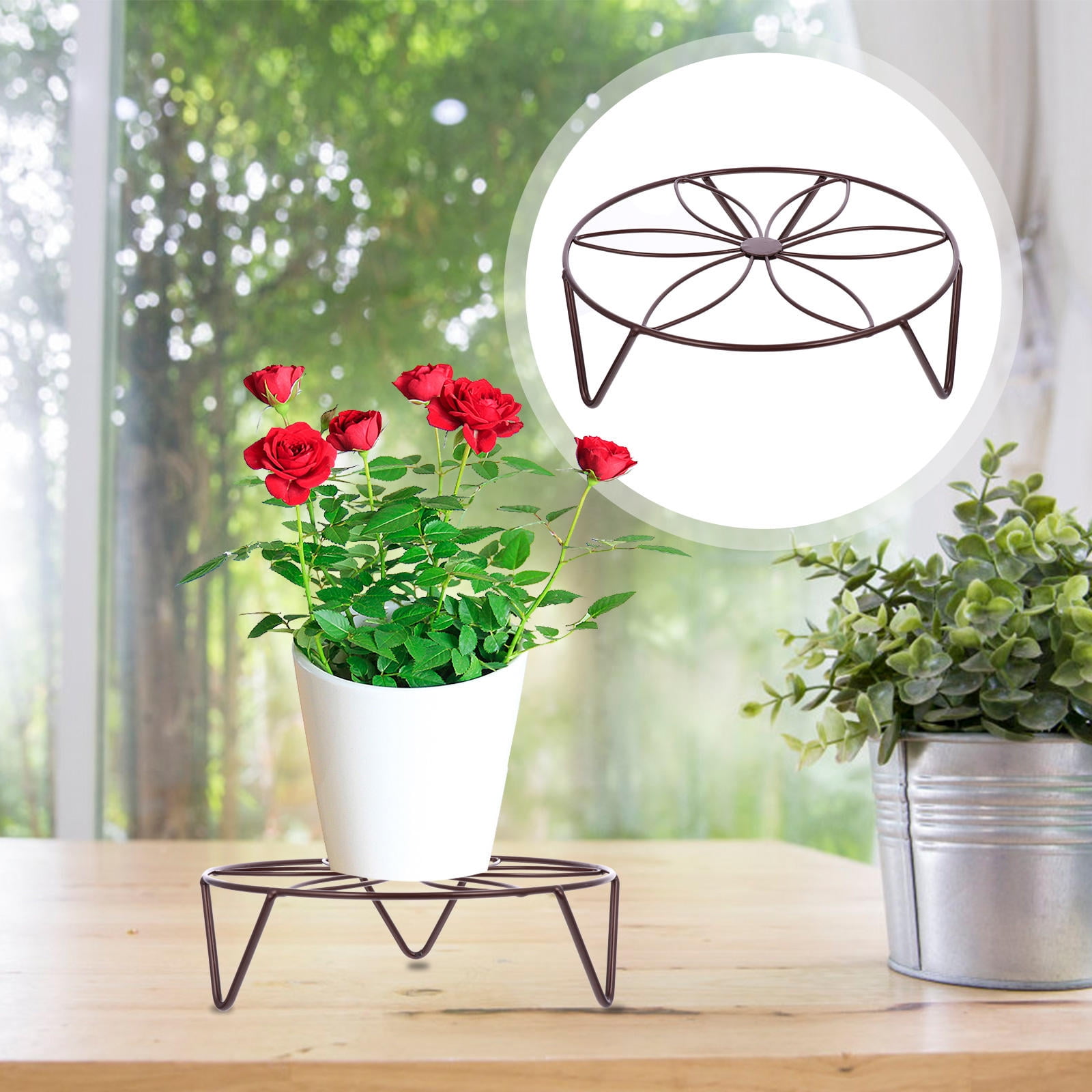 GOOHOCHY Hollow Flower Shelf Aesthetic Indoor Plant Artificial Coffee ...