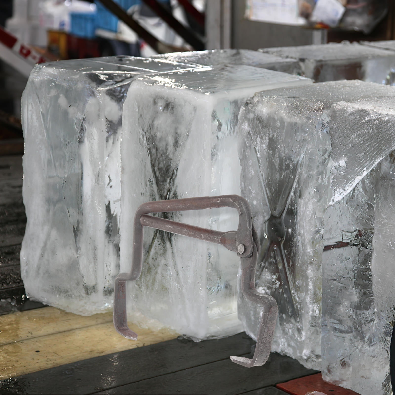 GOOHOCHY Ice Factory Ice Lifter Metal Ice Block Lifter Ice Block Moving ...