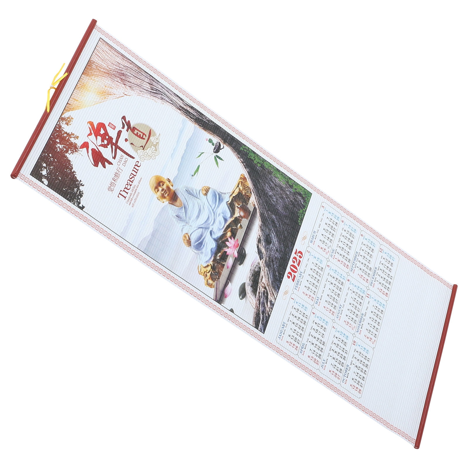 GOOHOCHY Imitation Rattan Hanging Scroll Calendar Monthly Wall Office ...