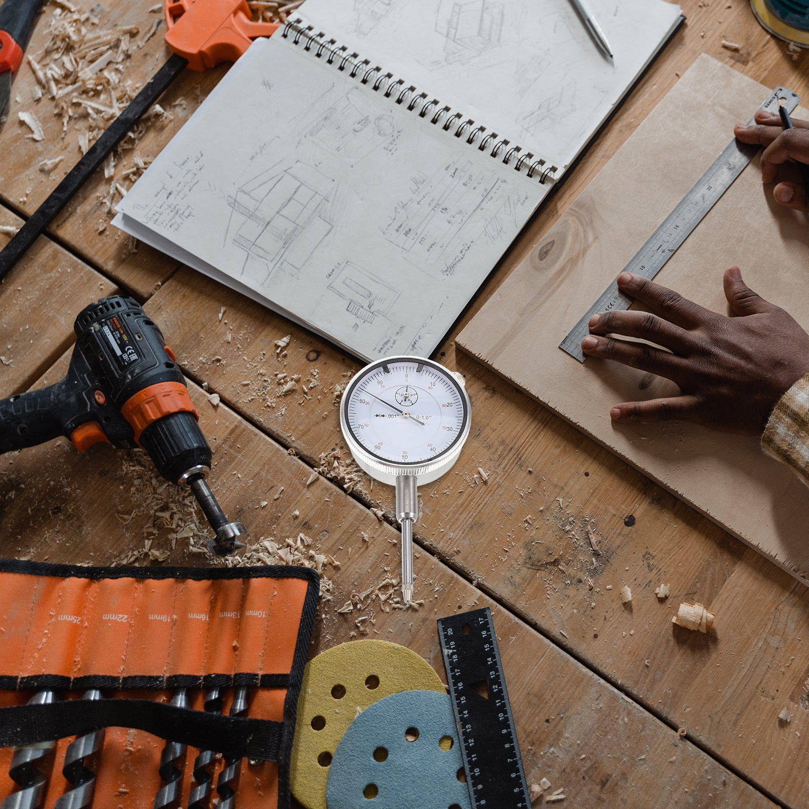 GOOHOCHY Imperial Dial Indicator 0.01mm Dial Gauge Tester Indicator ...