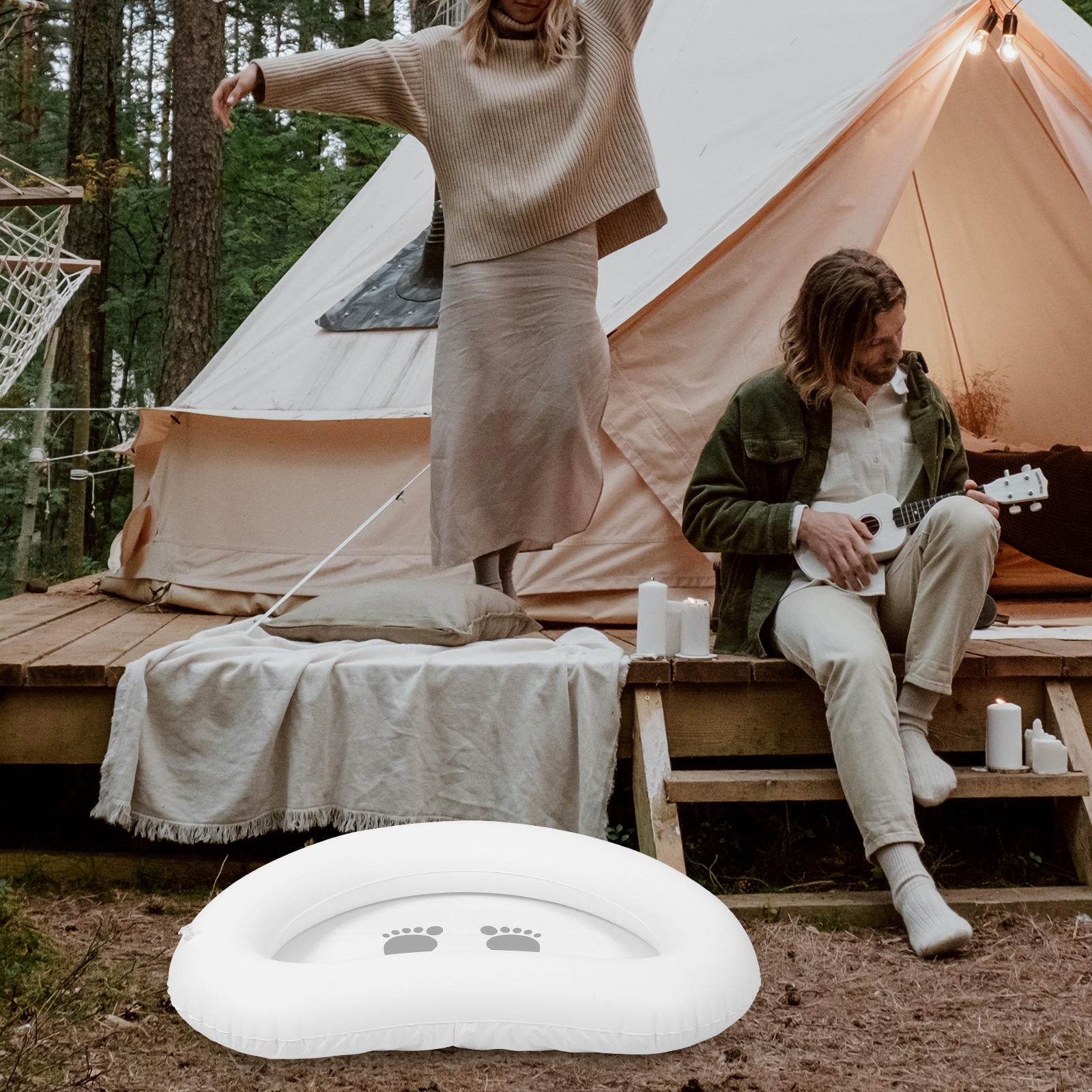 GOOHOCHY Inflatable Foot Wash Tray Home Foot Bath Basin Foot Bath Basin ...