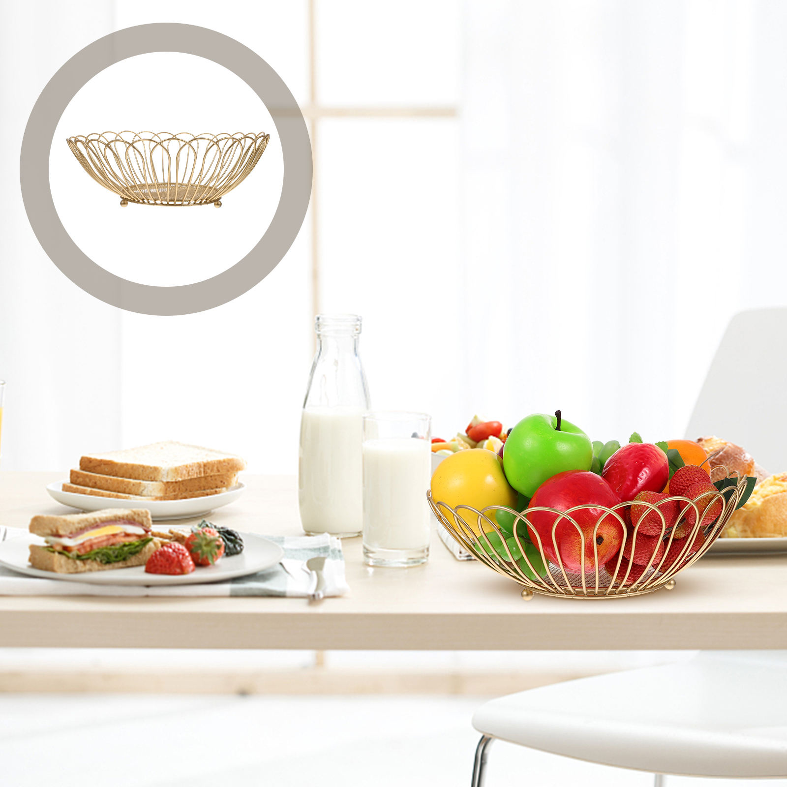 GOOHOCHY Iron Snack Serving Tray 1Set Golden Color For Fruit And ...