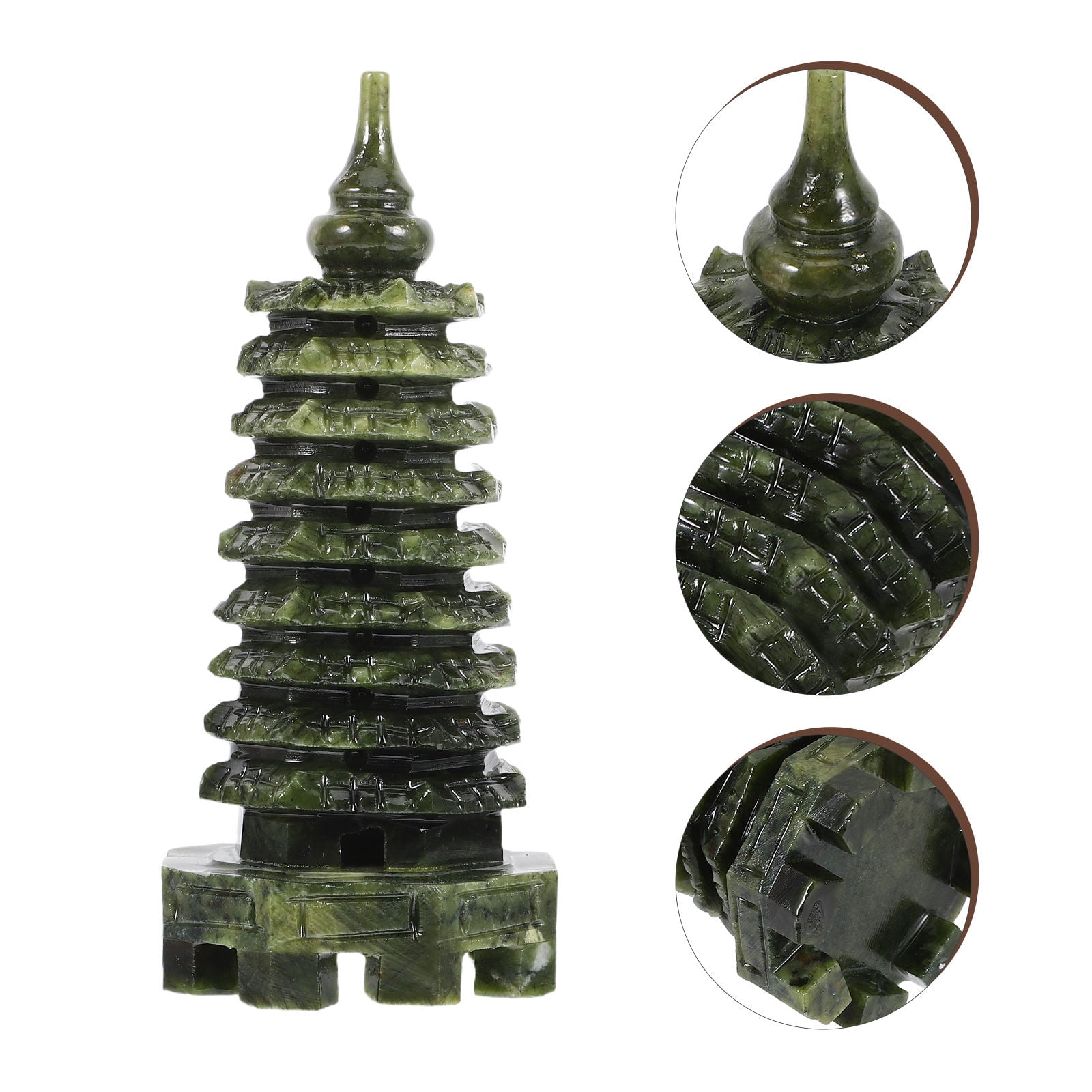 GOOHOCHY Jade Pagoda Statue Wenchang Tower Sculpture Traditional Chinese Pagoda Ornament ...