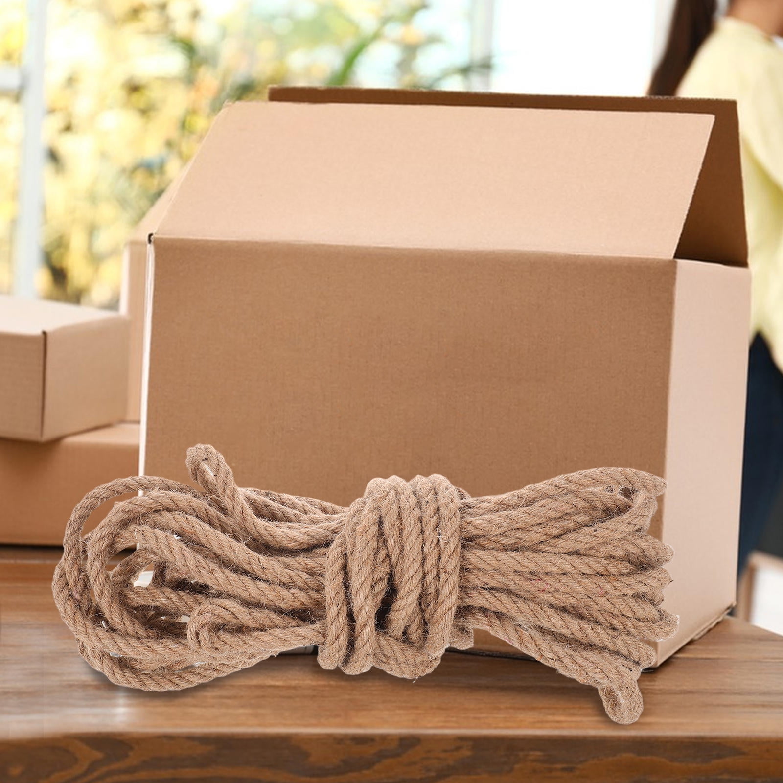 GOOHOCHY Jute Rope 20m Heavy Duty and Thick Twine Rope Braided Jute ...