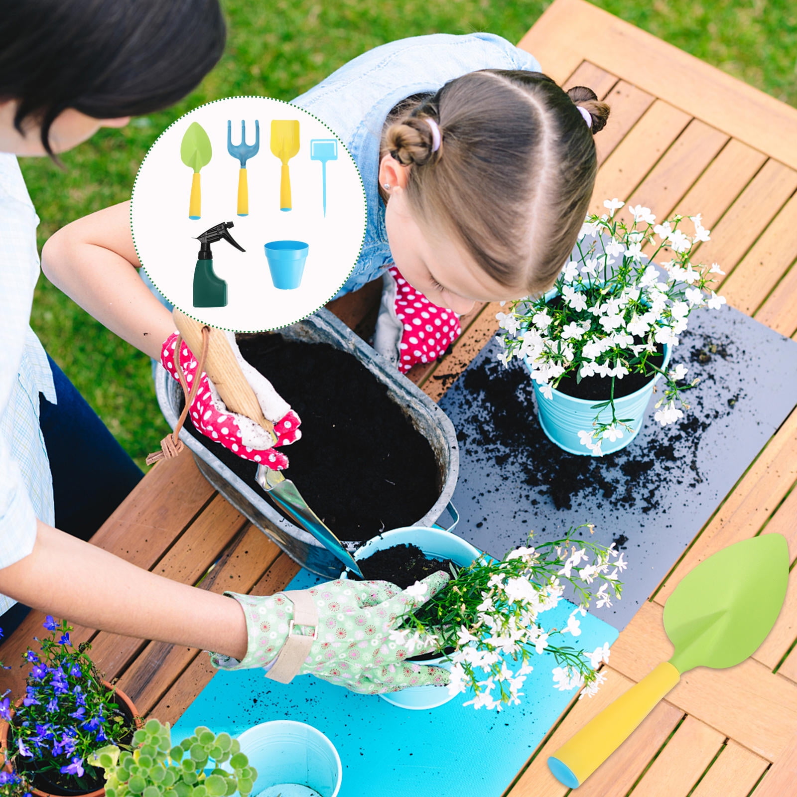 GOOHOCHY Kids Gardening Tool Set for Kids Use Assorted Color Stainless ...