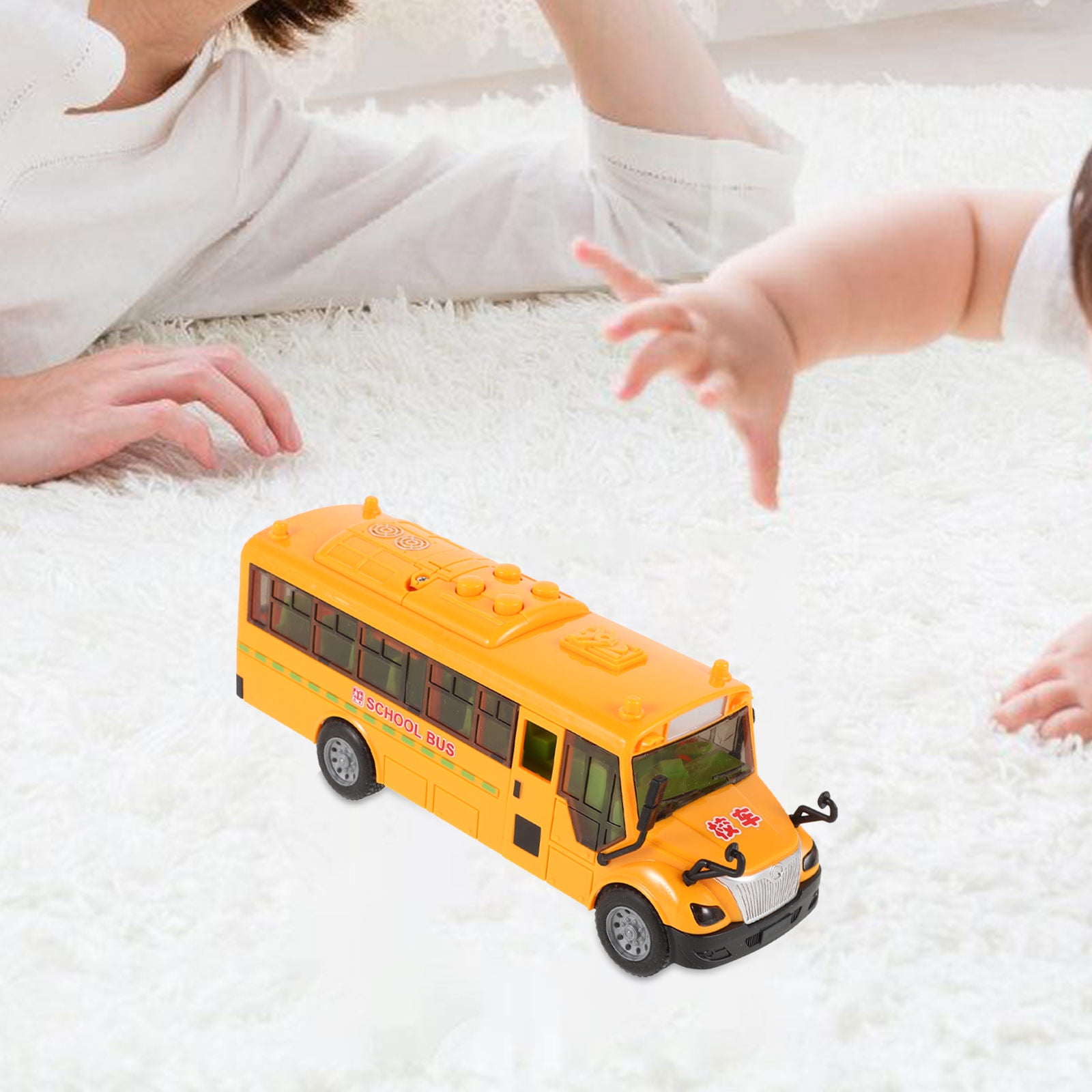 GOOHOCHY Kids School Bus Toy Portable Bus Simulation Bus Toy Inertia ...