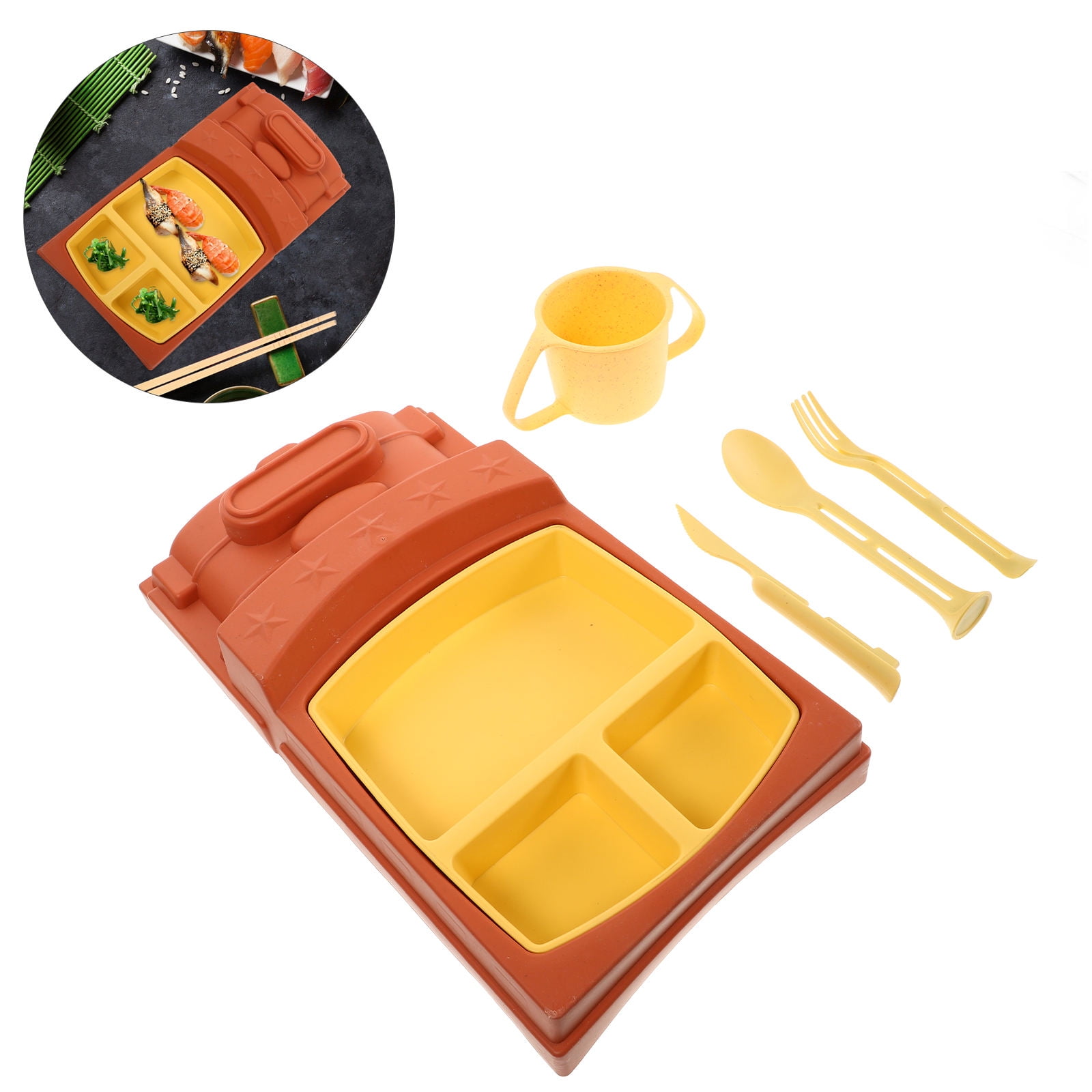 GOOHOCHY Kids Sectioned Train-Shaped Plate with Adorable Design for ...