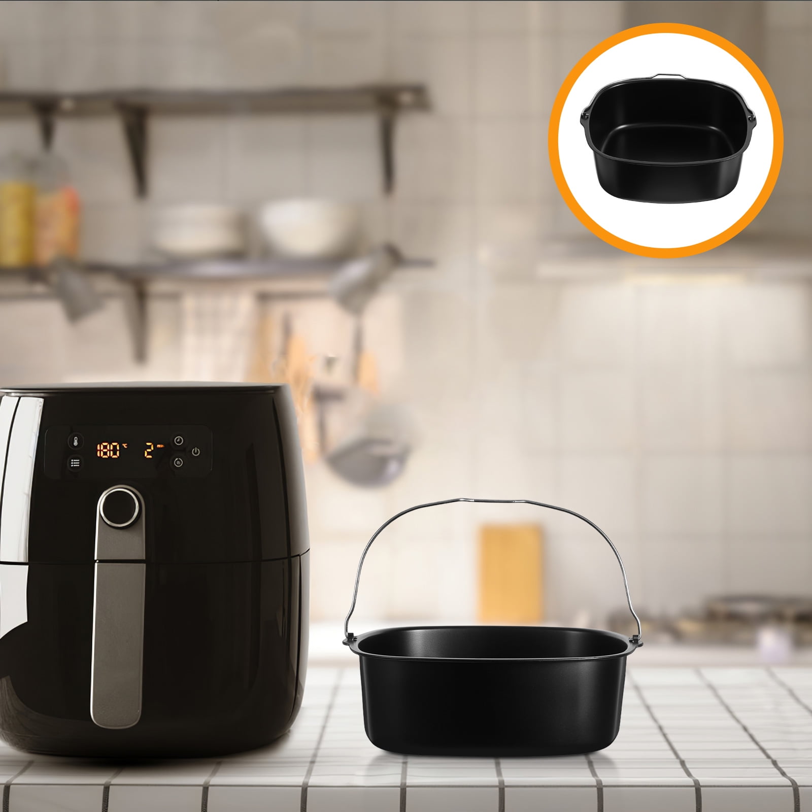 GOOHOCHY Kitchen Metal Baking Pot Air Fryer Metal Baking Dish Reusable ...