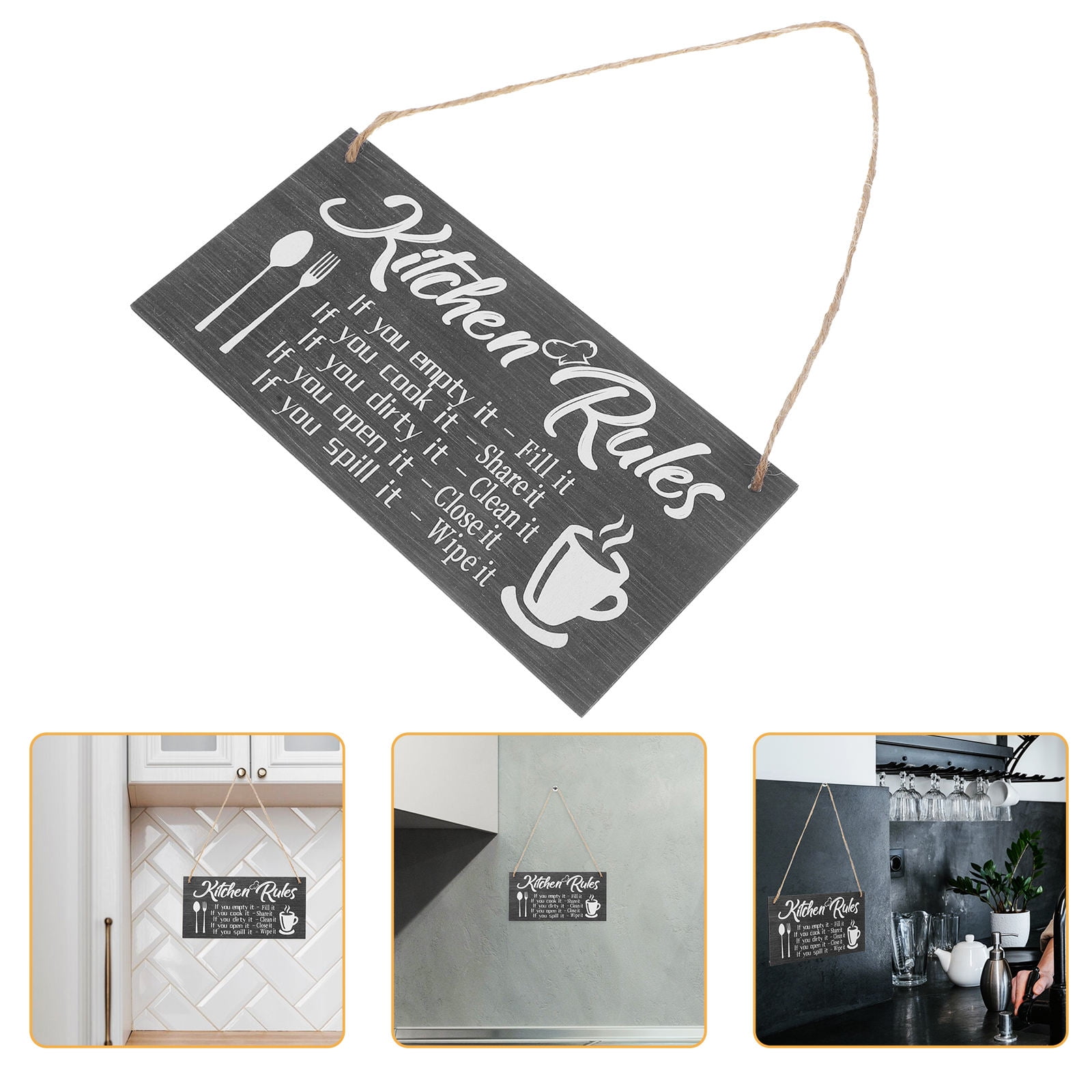 GOOHOCHY Kitchen Signs Wall Decor for above Cabinets Removable Reminder ...