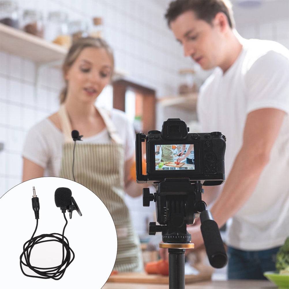 GOOHOCHY Lapel Microphone Portable Collar Clip Mic Recording Mic ...