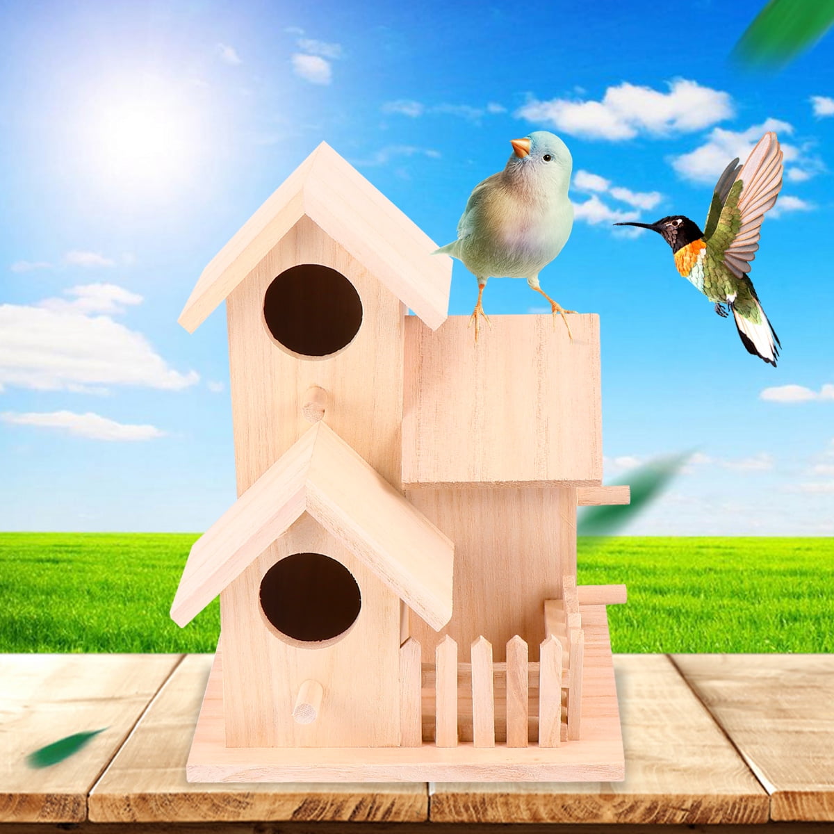 GOOHOCHY Large Bird Nest with Three Rooms for Small Birds Beige Color ...