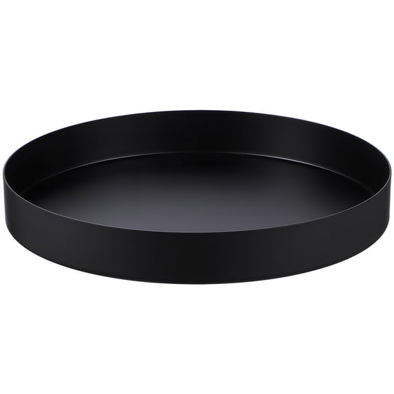 GOOHOCHY Large Round Tray Black Metal Tray 20.00X20.00X3.00CM - Walmart.com