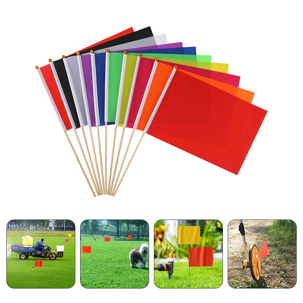 GOOHOCHY Lawn Marking Flags for Decoration Assorted Color Strong and Fade Resistant 10 Pieces ...