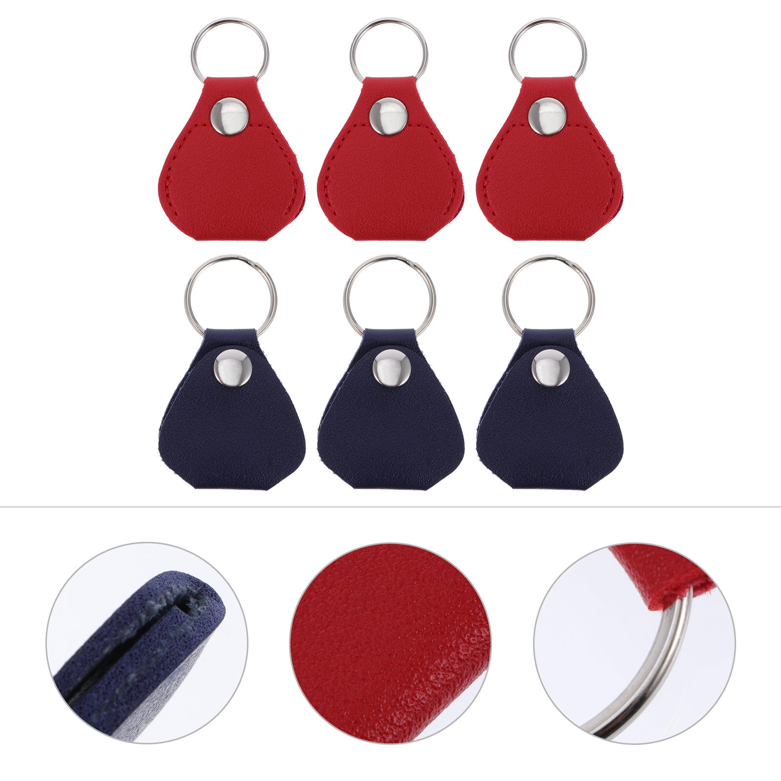 GOOHOCHY Leather Guitar Pick Holder with Keychain Design 6pcs Assorted ...