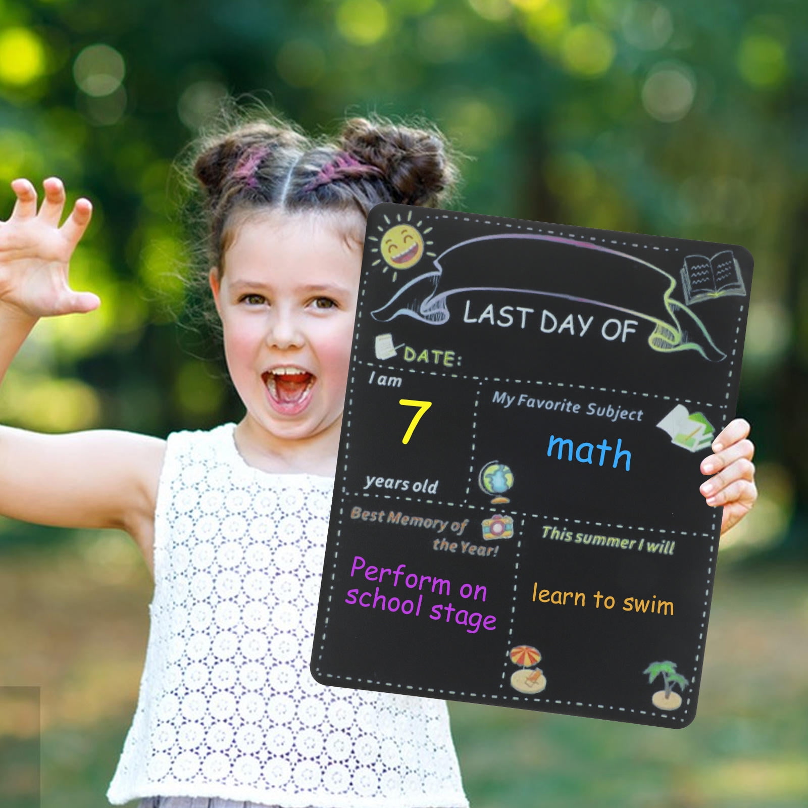 GOOHOCHY Letter School Sign Board First Day Chalk Board Double Side ...