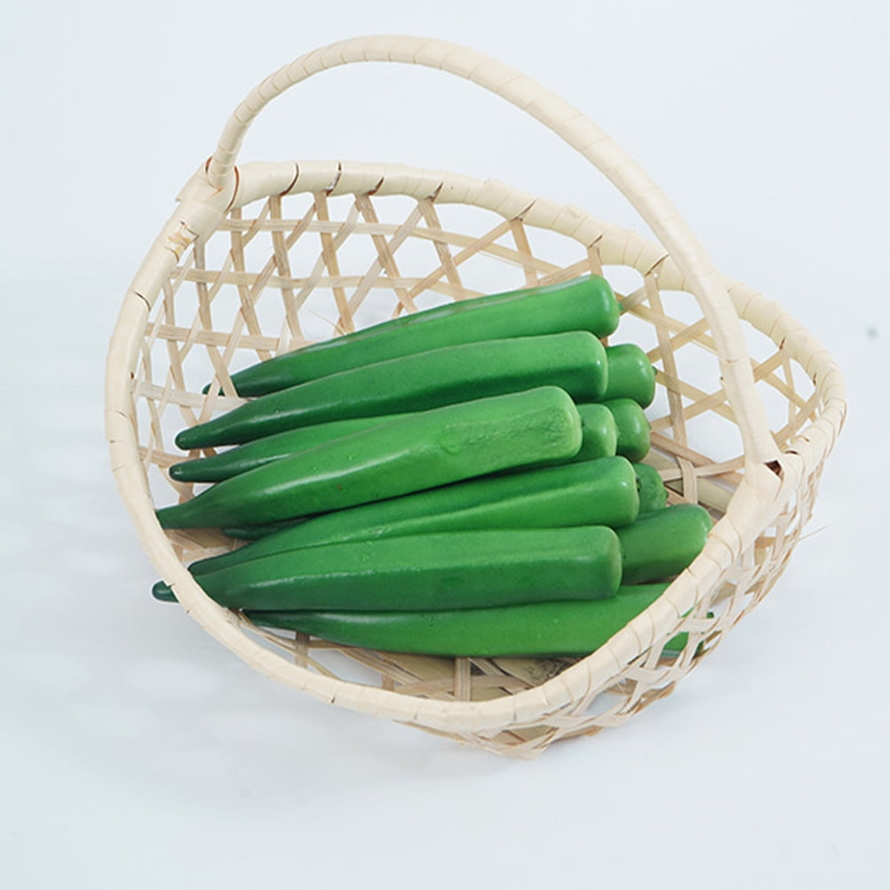 GOOHOCHY Lifelike Fake Okra for Decor Made of Safe Foams Material Green ...