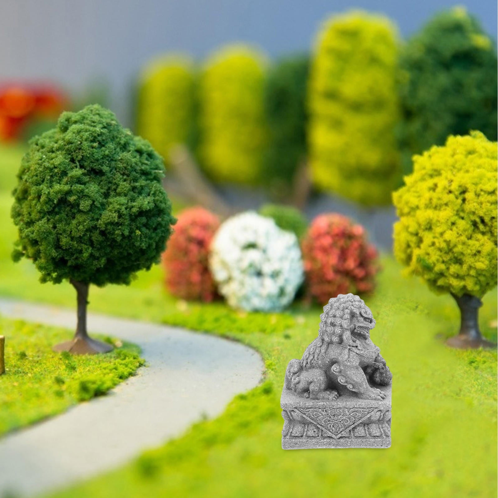 GOOHOCHY Lion Decor Grey Resin 1 Pair - Walmart.com