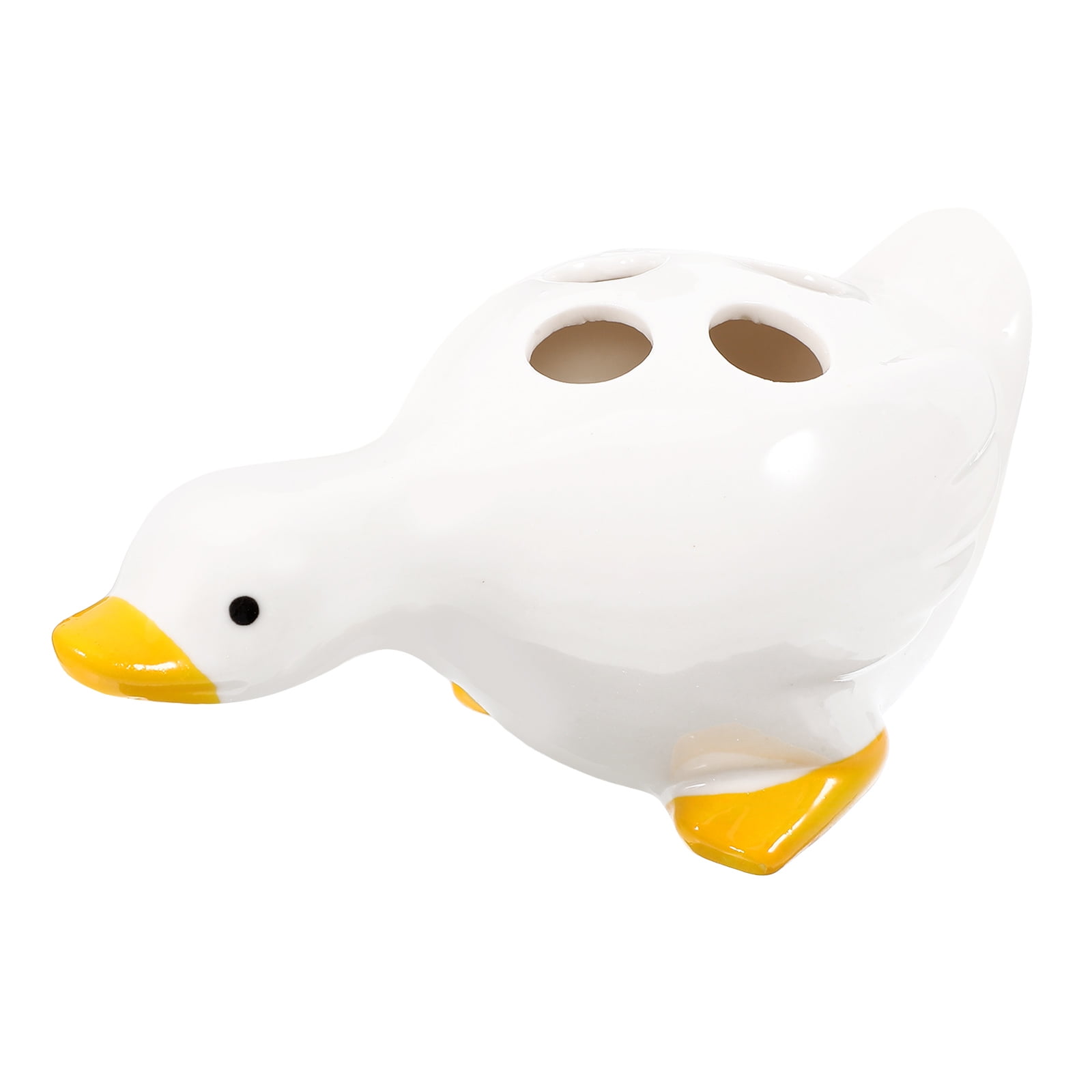 GOOHOCHY Little Cute Ceramic Duck Toothbrush Holder Travel Child ...