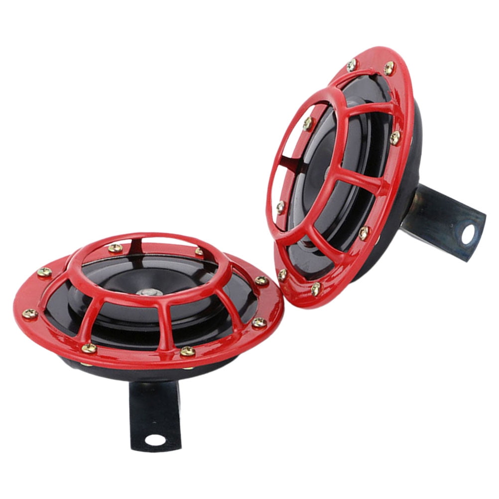 GOOHOCHY 2pcs Car Horns Aluminium Alloy Red Loud Sound Vehicle ...