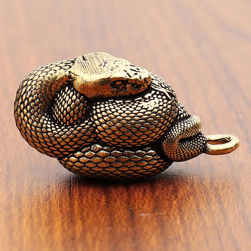 GOOHOCHY Lucky Snake Statue for Home Office Desk Decor Hang Lanyard Man ...