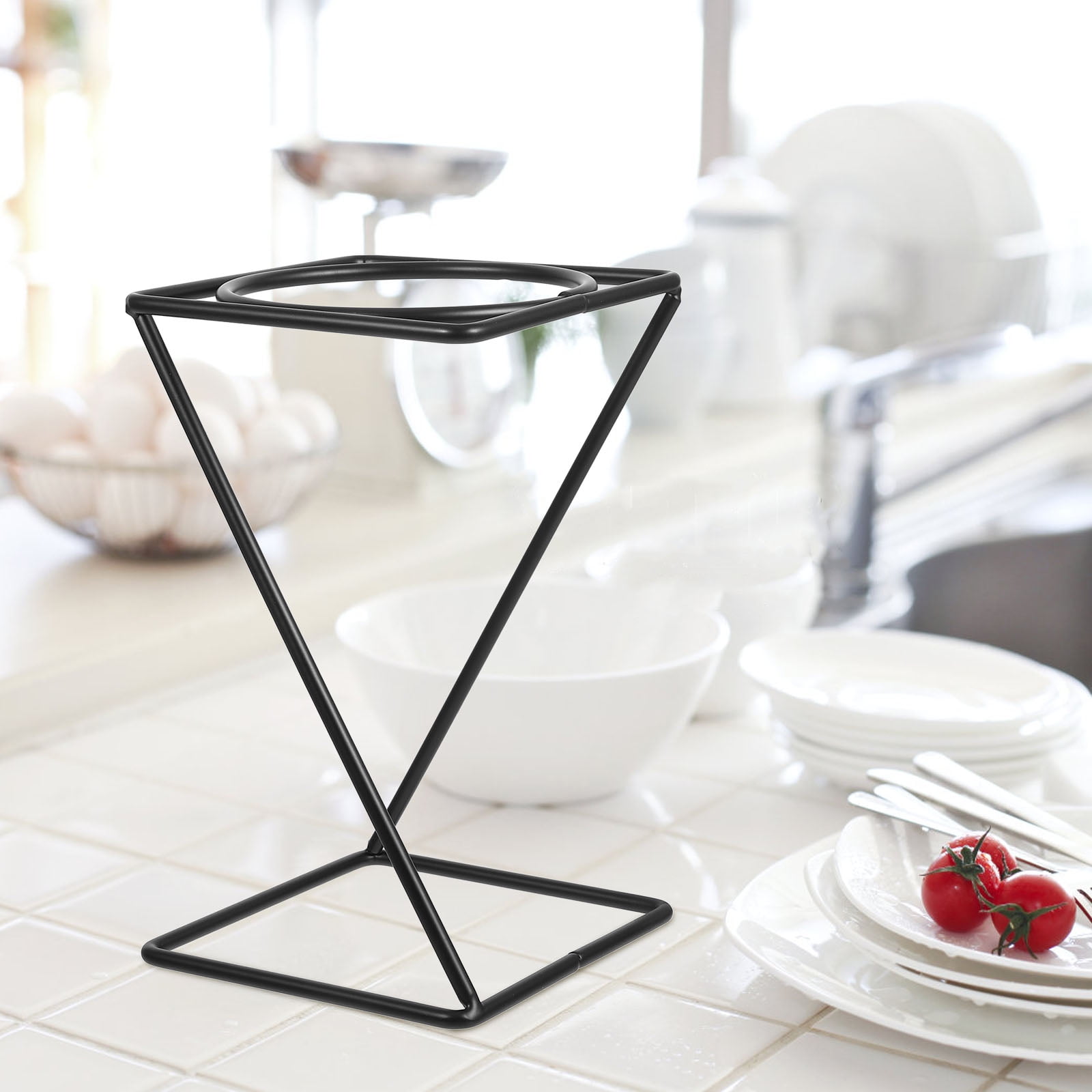 GOOHOCHY MLINS Black Metal 1 Set Pizza Stand Food Display Dessert Tray ...