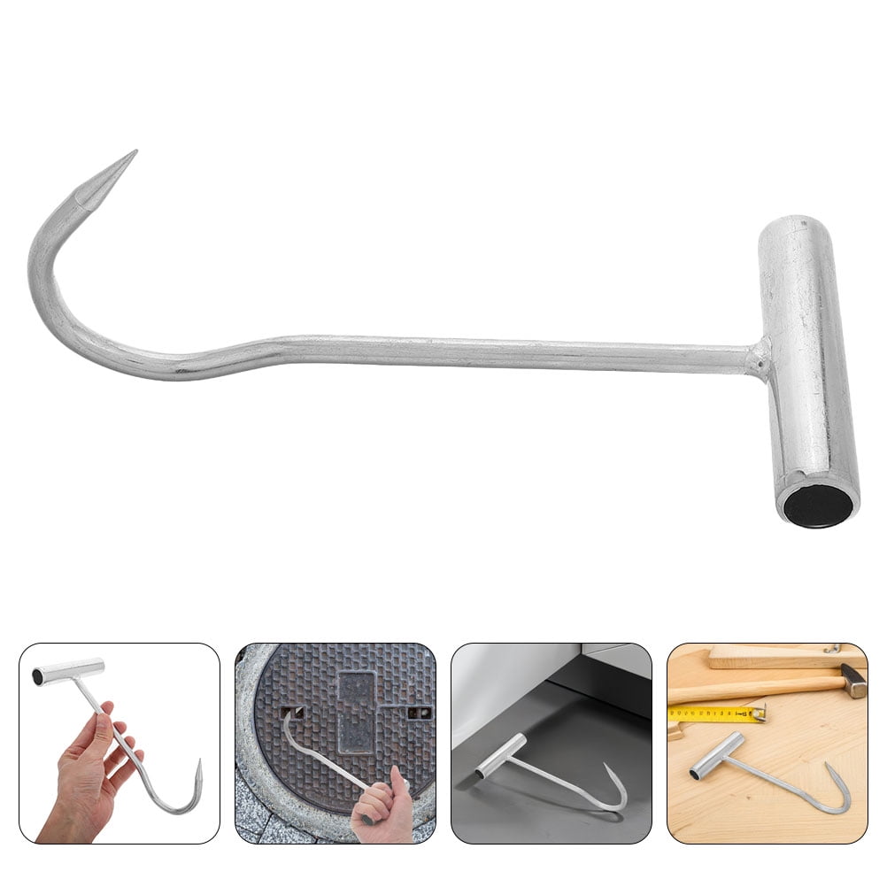 GOOHOCHY Manhole Cover Hook Heavy Duty Hook Lifting Hook Storm Drain ...